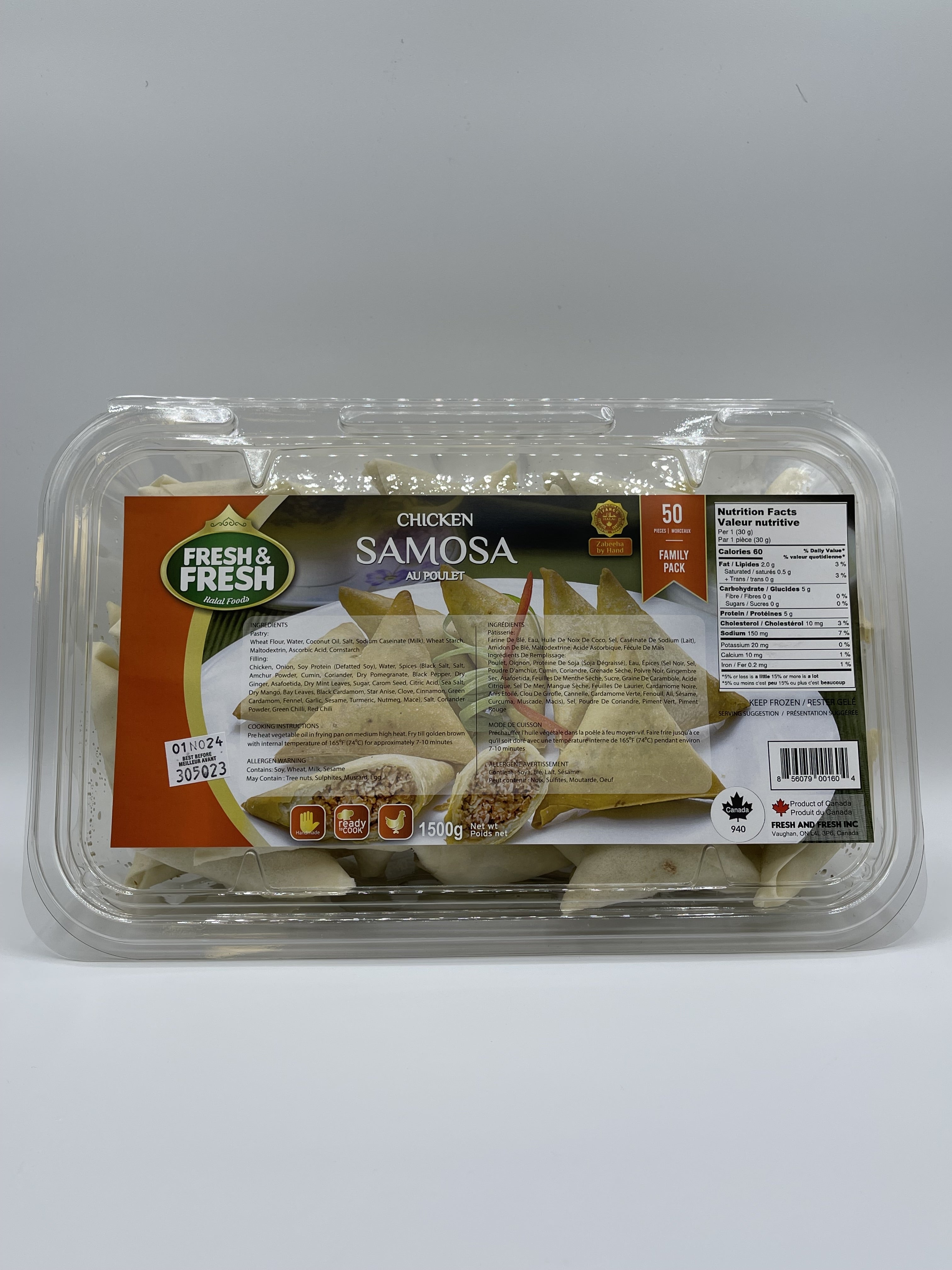 Fresh & Fresh Samosa Chicken Family Pack 1500g – Memon Supermarket