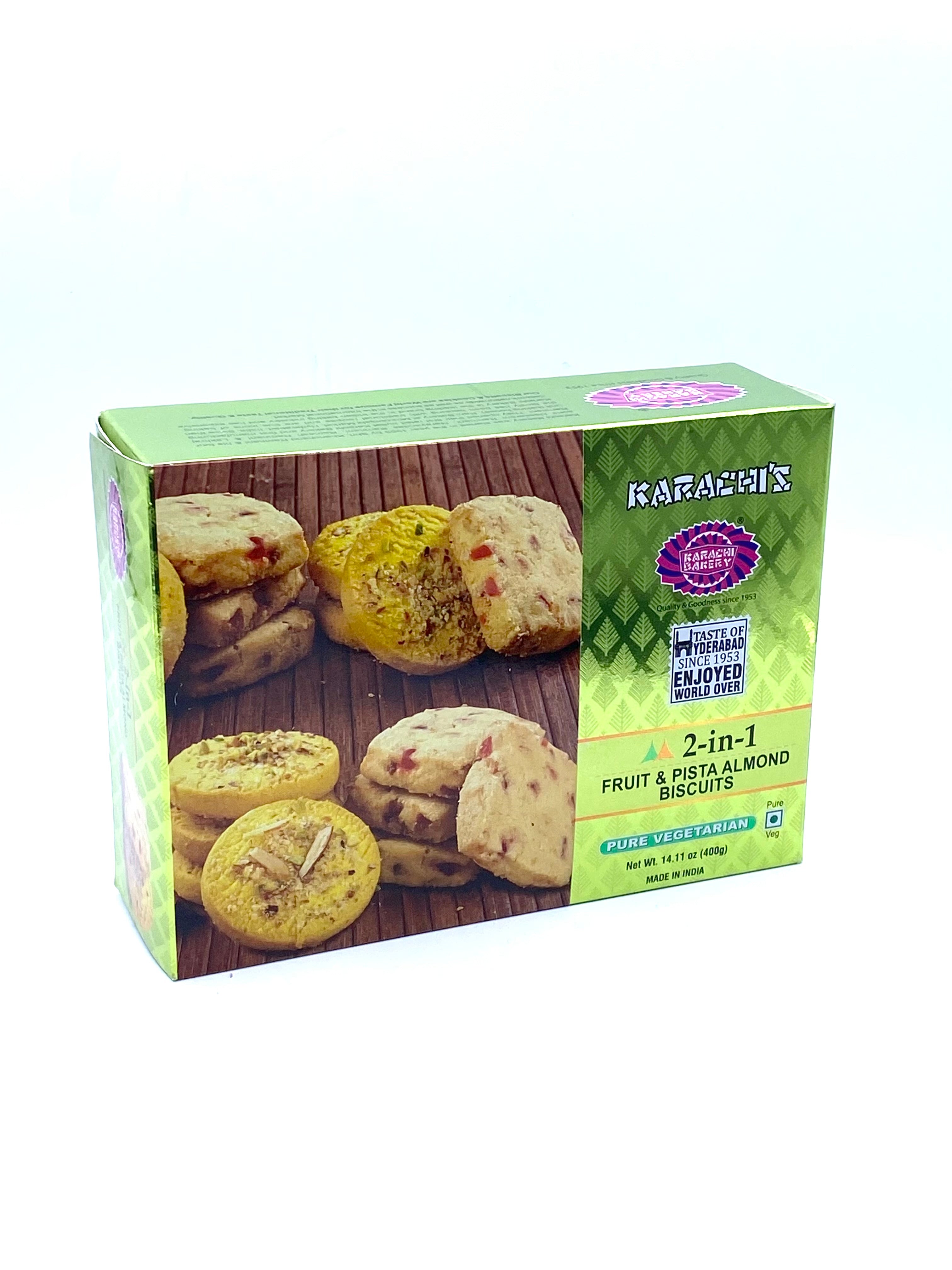 Karachi Biscuit 2 -in-1 Fruit and Pista Almond Biscuits 400g – Memon ...