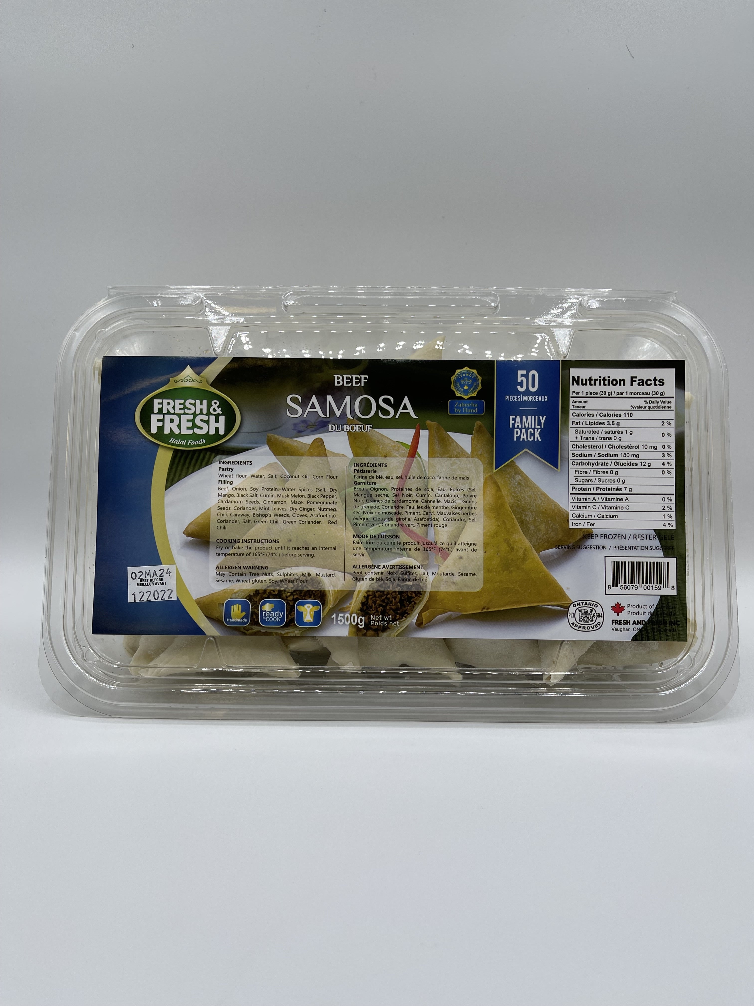 Fresh & Fresh Samosa Beef Family Pack 1500g – Memon Supermarket